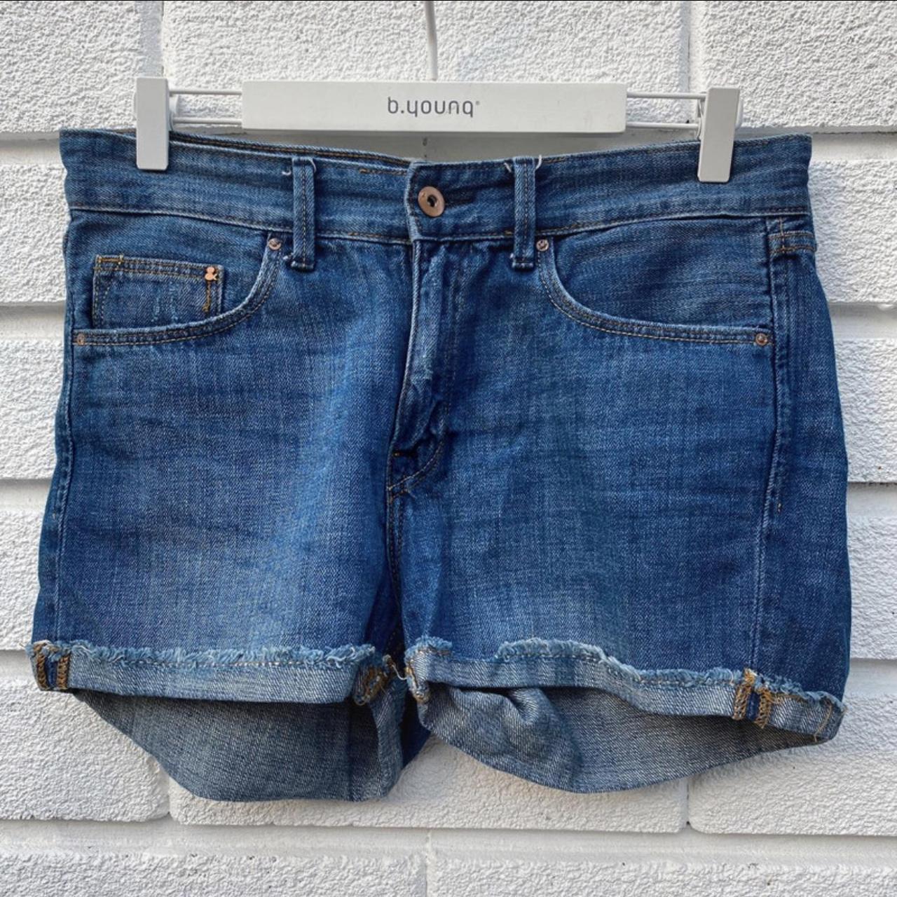 H&M denim shorts Navy blue shorts Eur36 /... - Depop