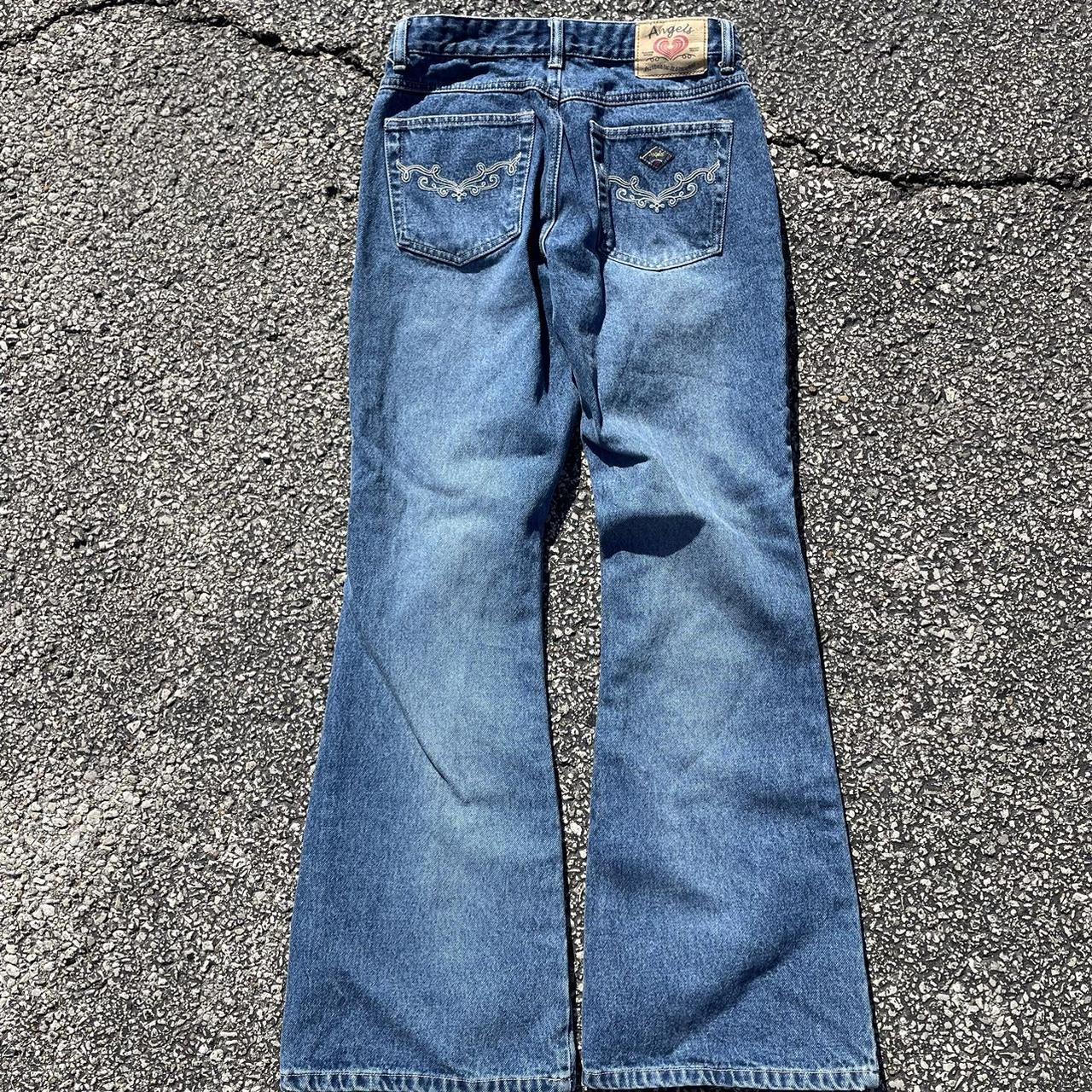Vintage 90s angles bell bottom jeans Size 7 28x30... - Depop