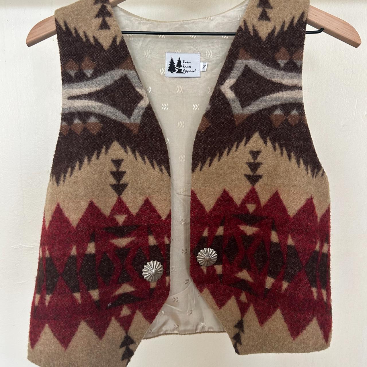 Vintage western wool vest. Size M. Excellent condition - Depop