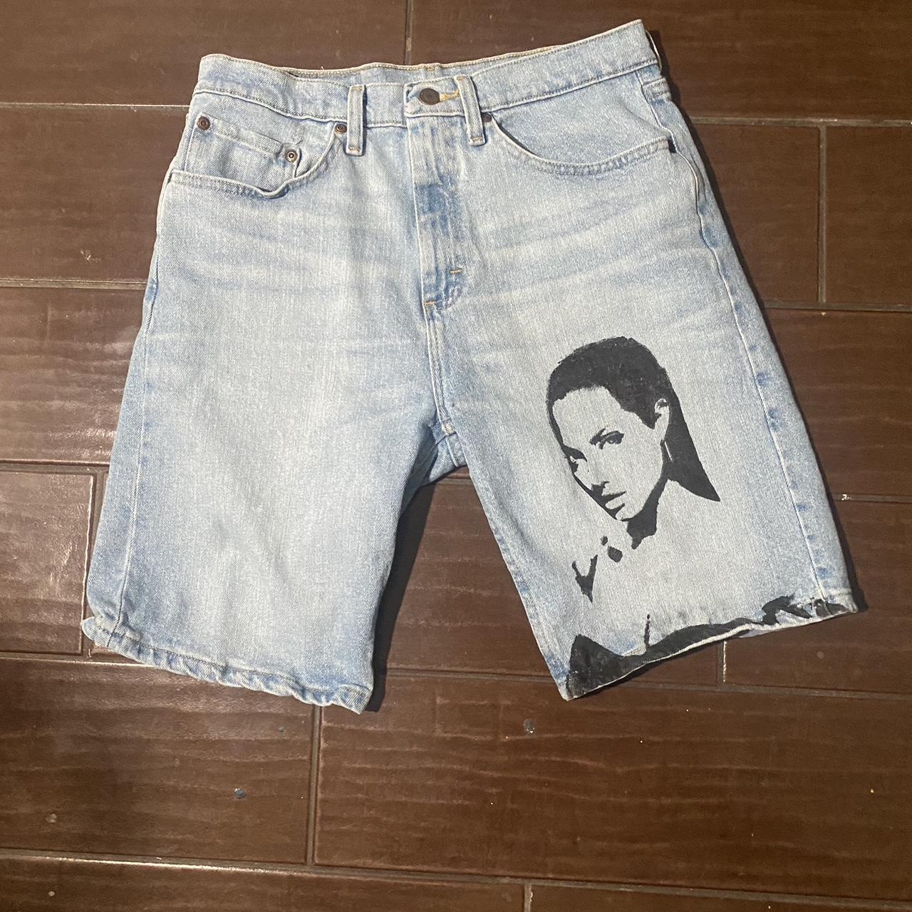 Custom Wrangler Jorts Screen Printed Size... - Depop