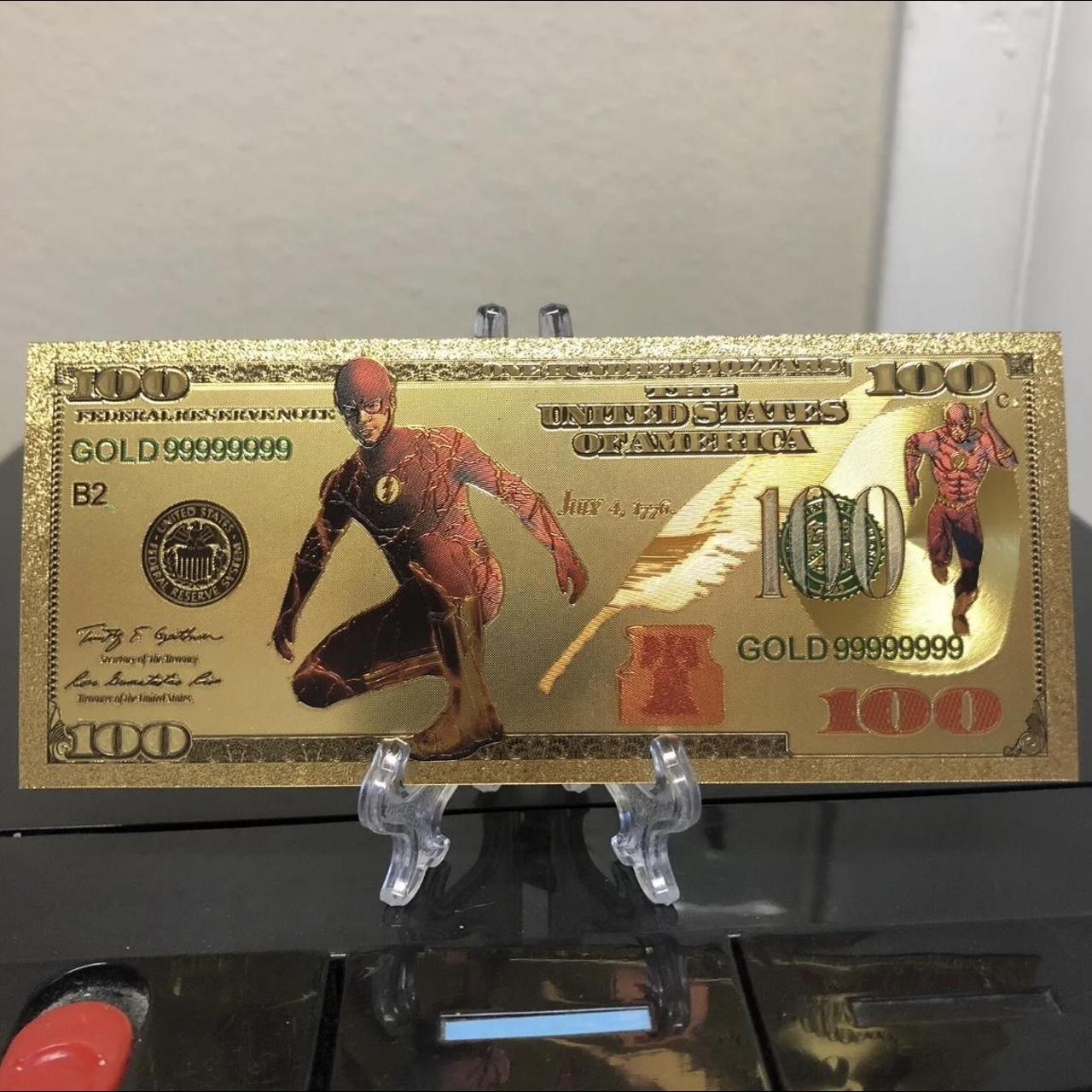 24k Gold Plated Flash DC Comics Banknote (Not real... - Depop