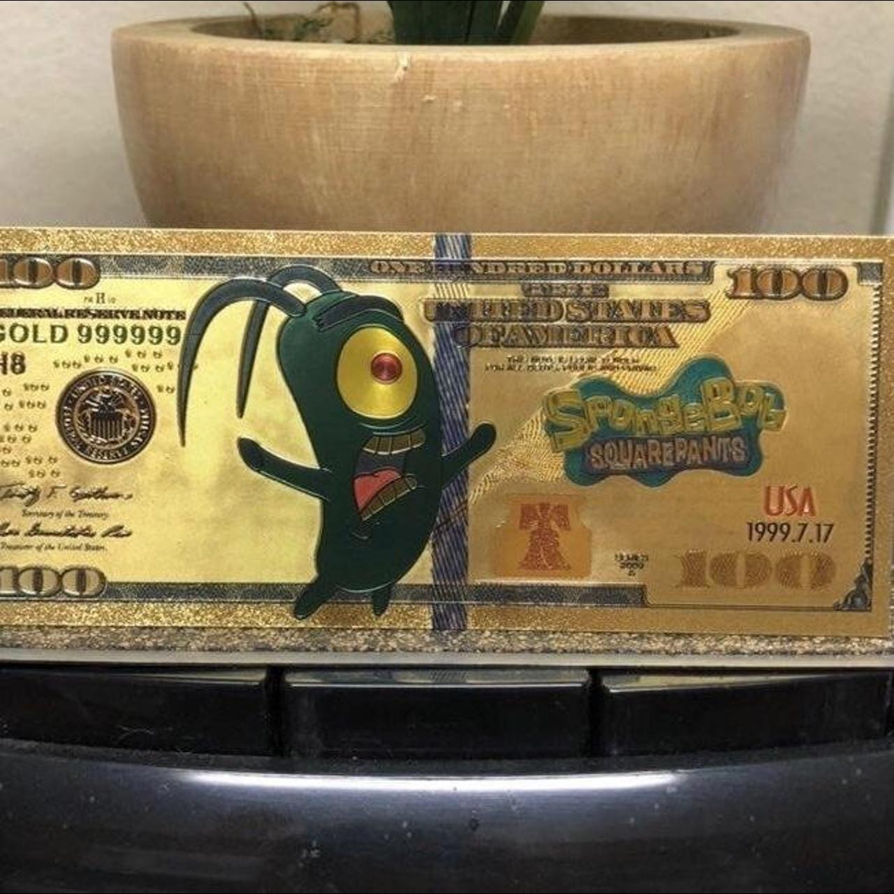 Plankton (Spongebob) 24k Gold Plated Banknote (Not... - Depop