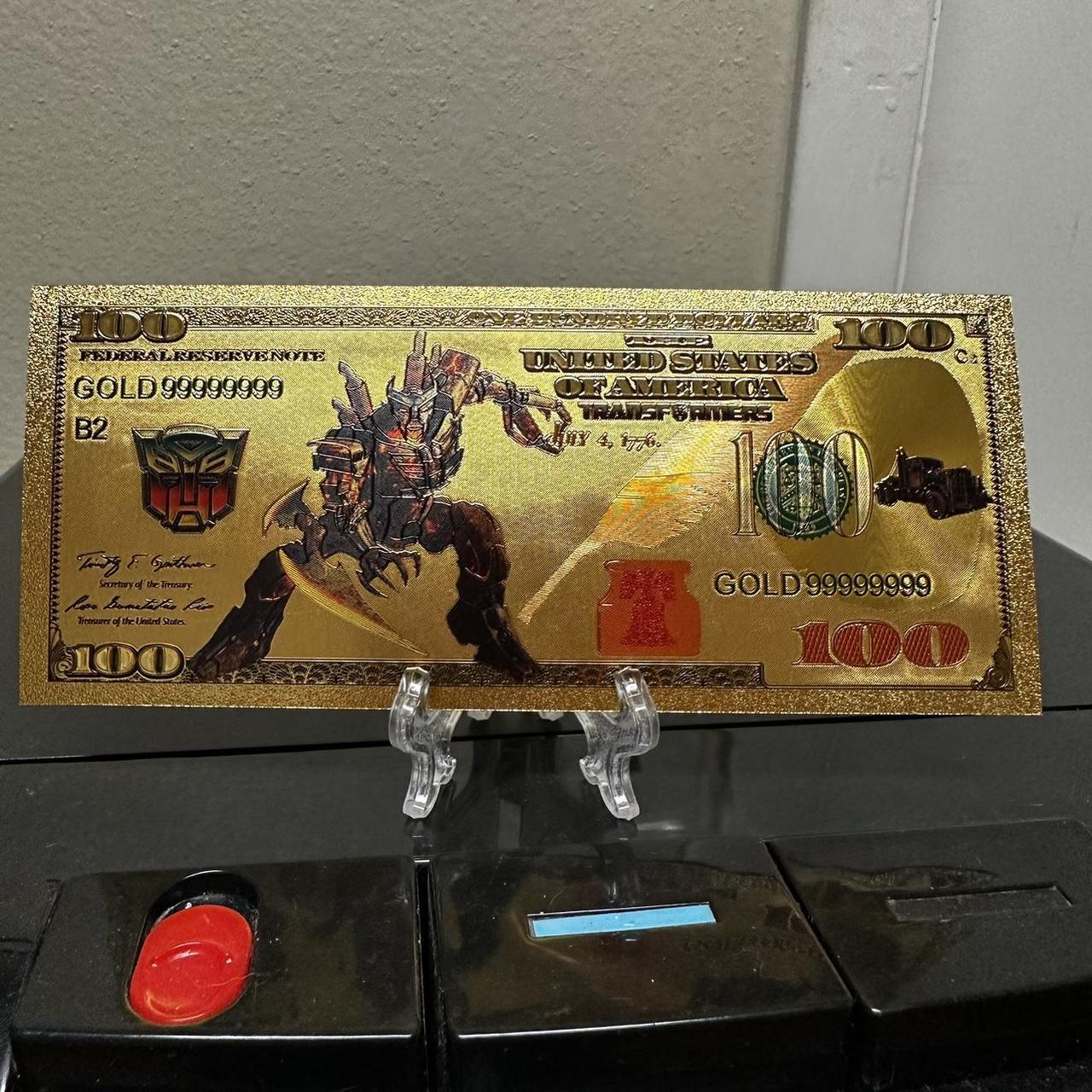 24k Gold Foil Plated Transformers Banknote Set Comic... - Depop