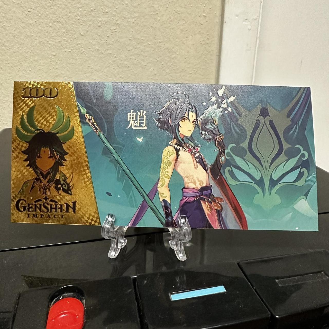 24k Gold Foil Plated Xiao Genshin Impact Banknote... - Depop