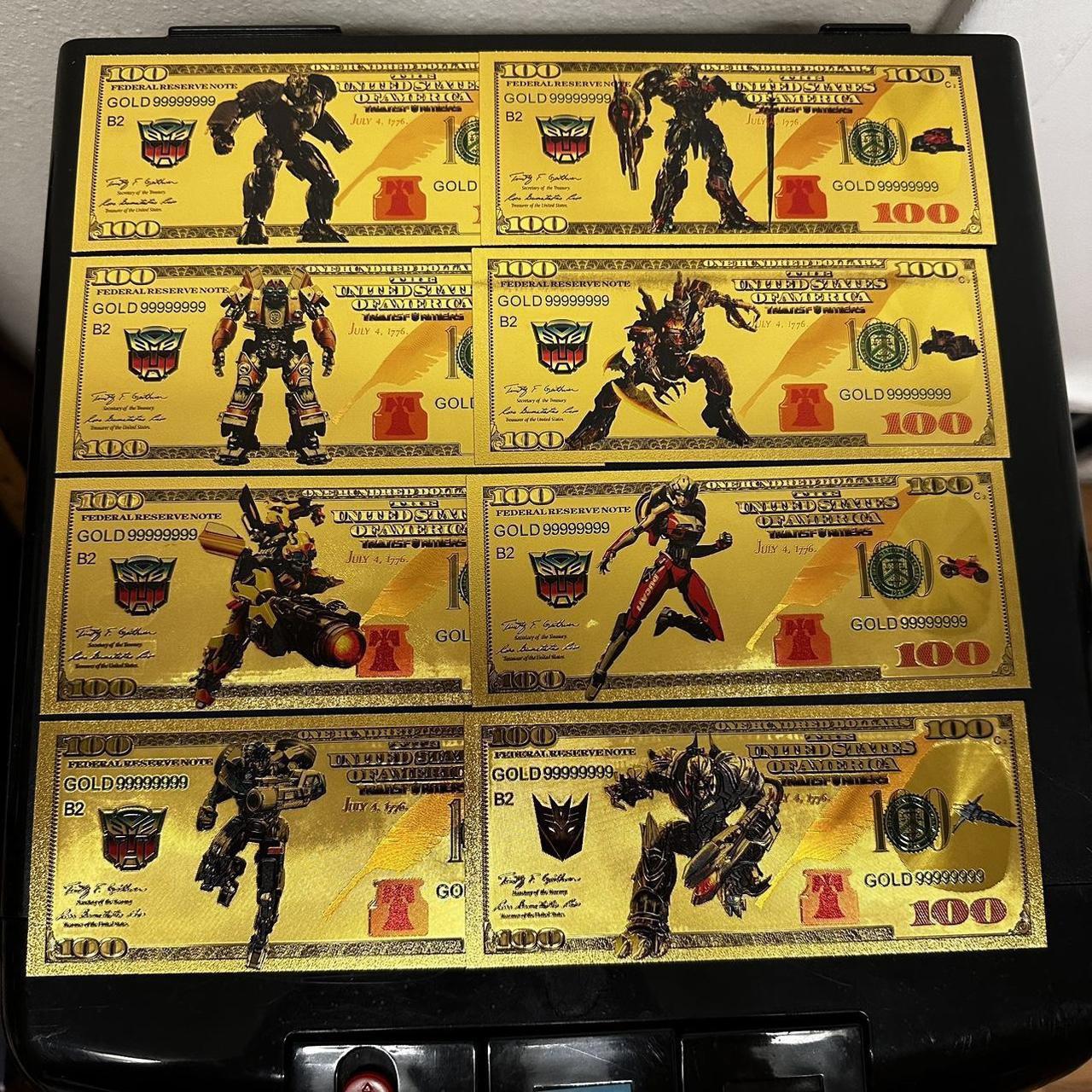 24k Gold Foil Plated Transformers Banknote Set Comic... - Depop