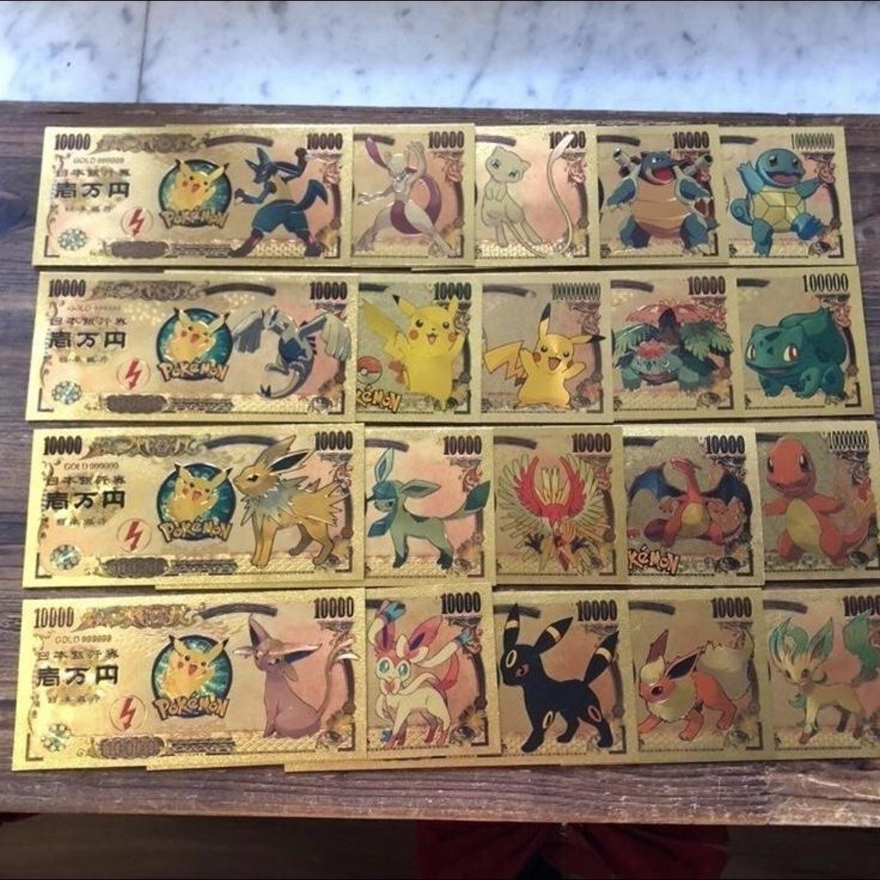 24k Gold Plated Pokémon Banknote Set (Also sold... - Depop