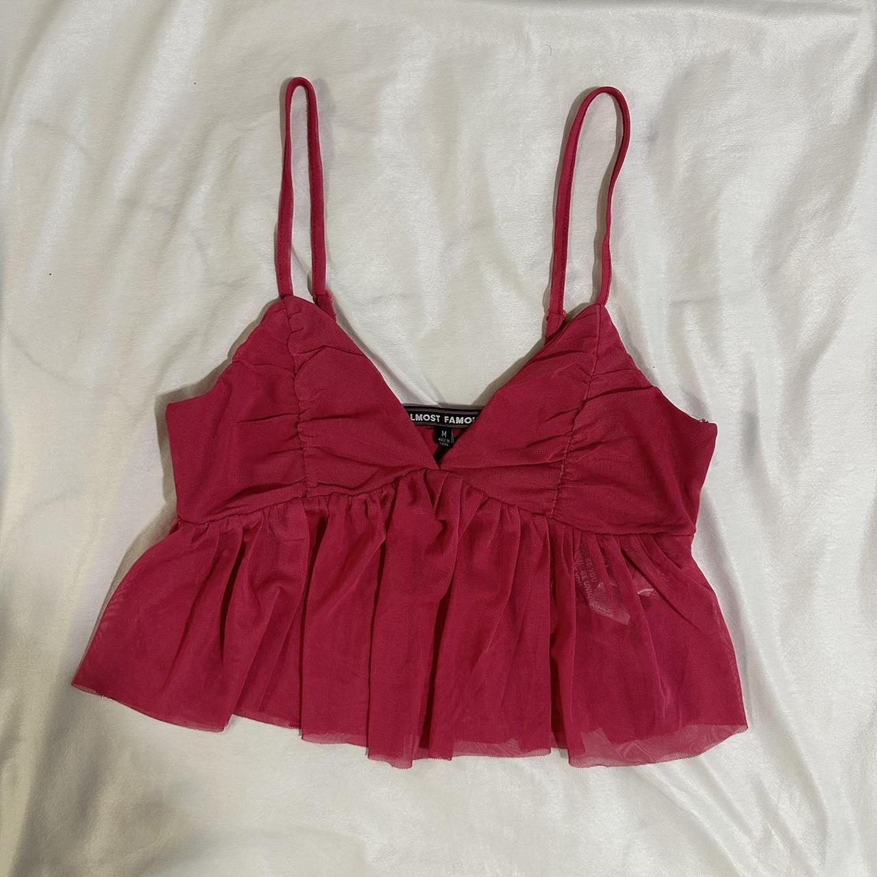 New with tags // Magenta pink mini flowy crop top.... - Depop