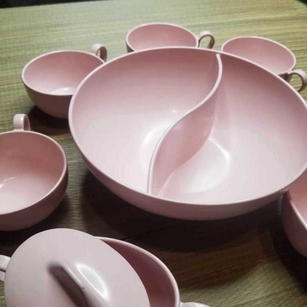 Stetson seven piece pink melmac dinnerware sets... - Depop