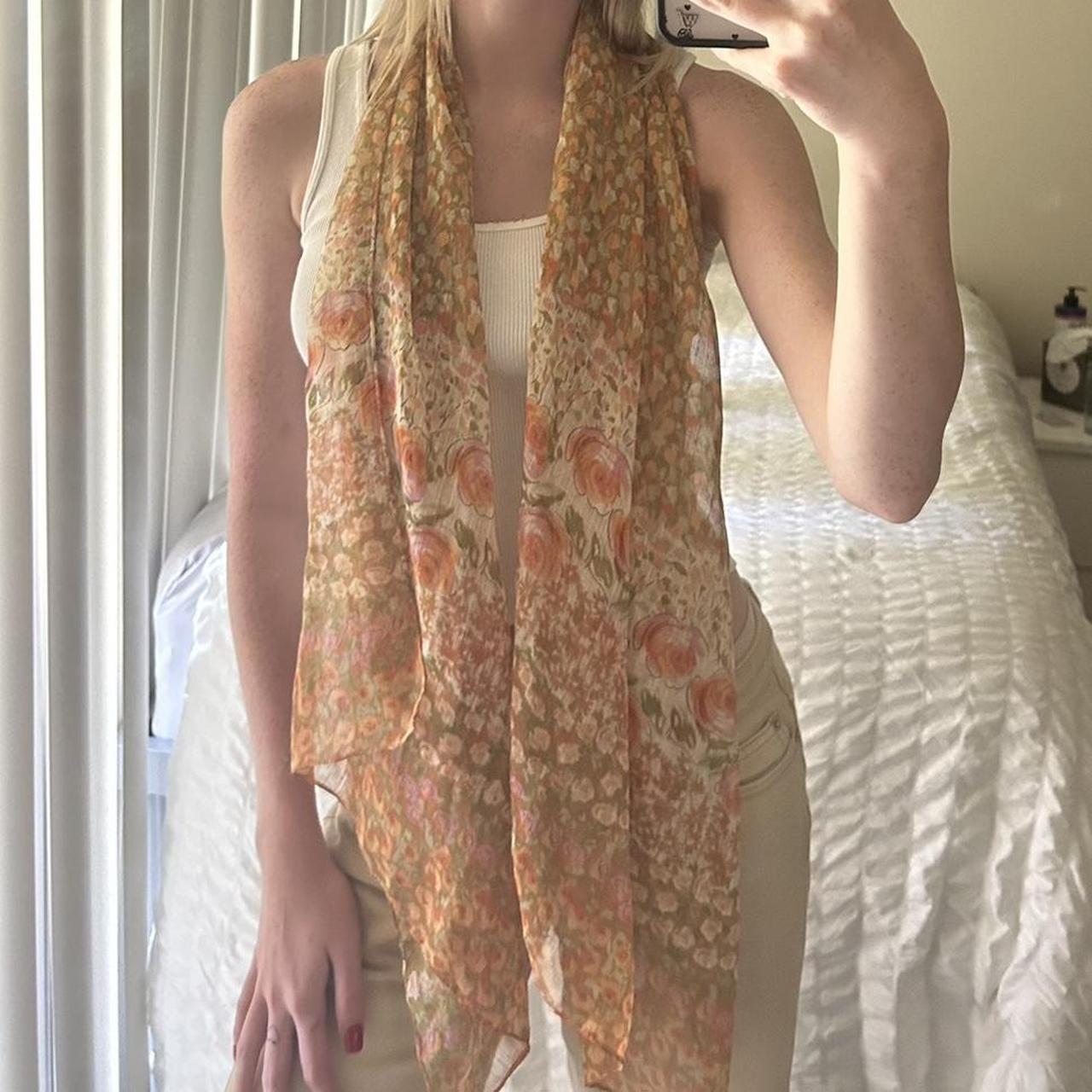 Cute sheer scarf that can be worn many ways Perfect... - Depop