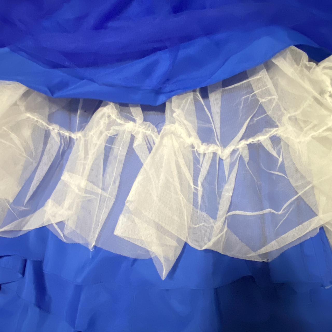 pretty cobalt blue ballgown dress by “tony bowl”.... - Depop