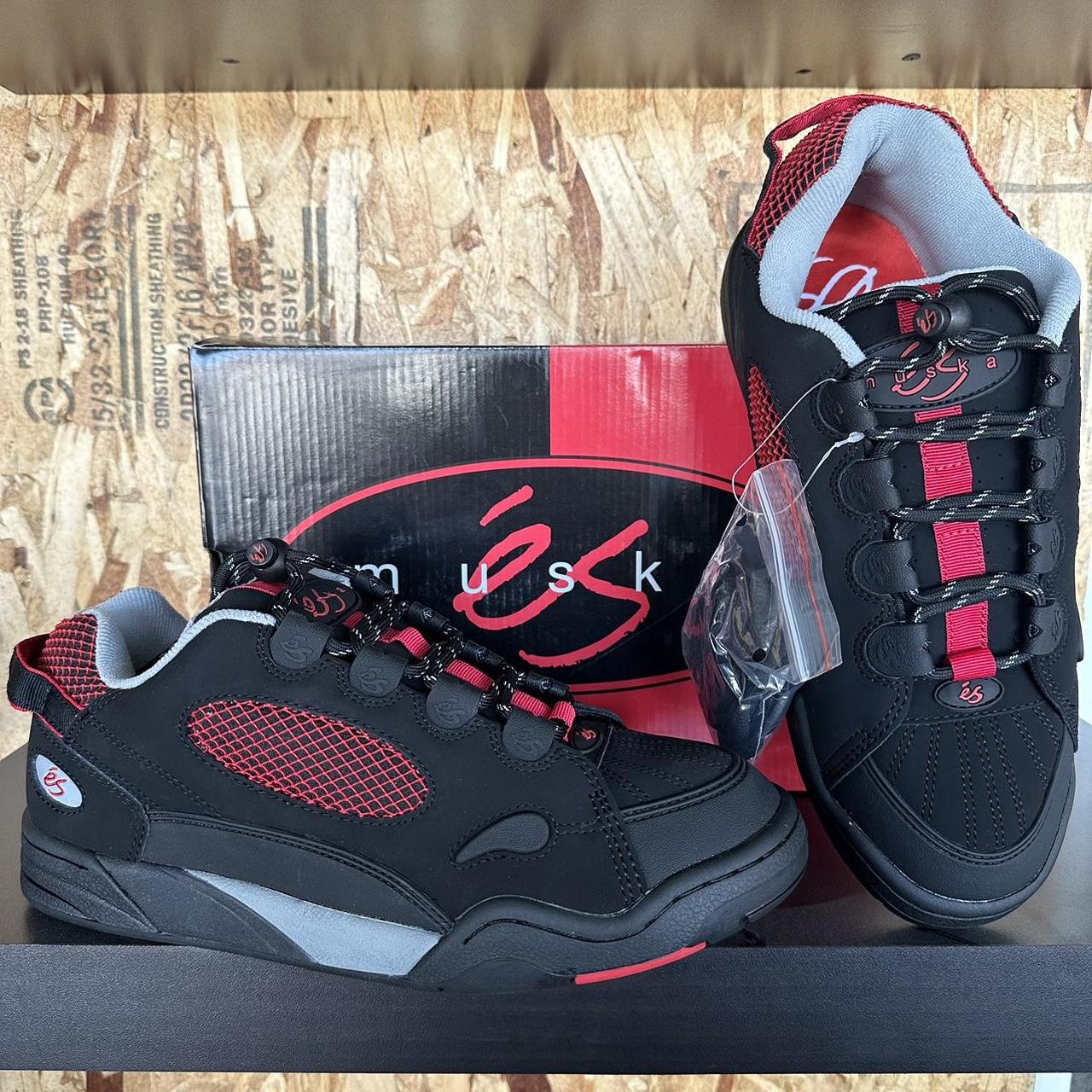 ‘ES Muska Shoe Black/Red Sizes listed. #sneaker... - Depop