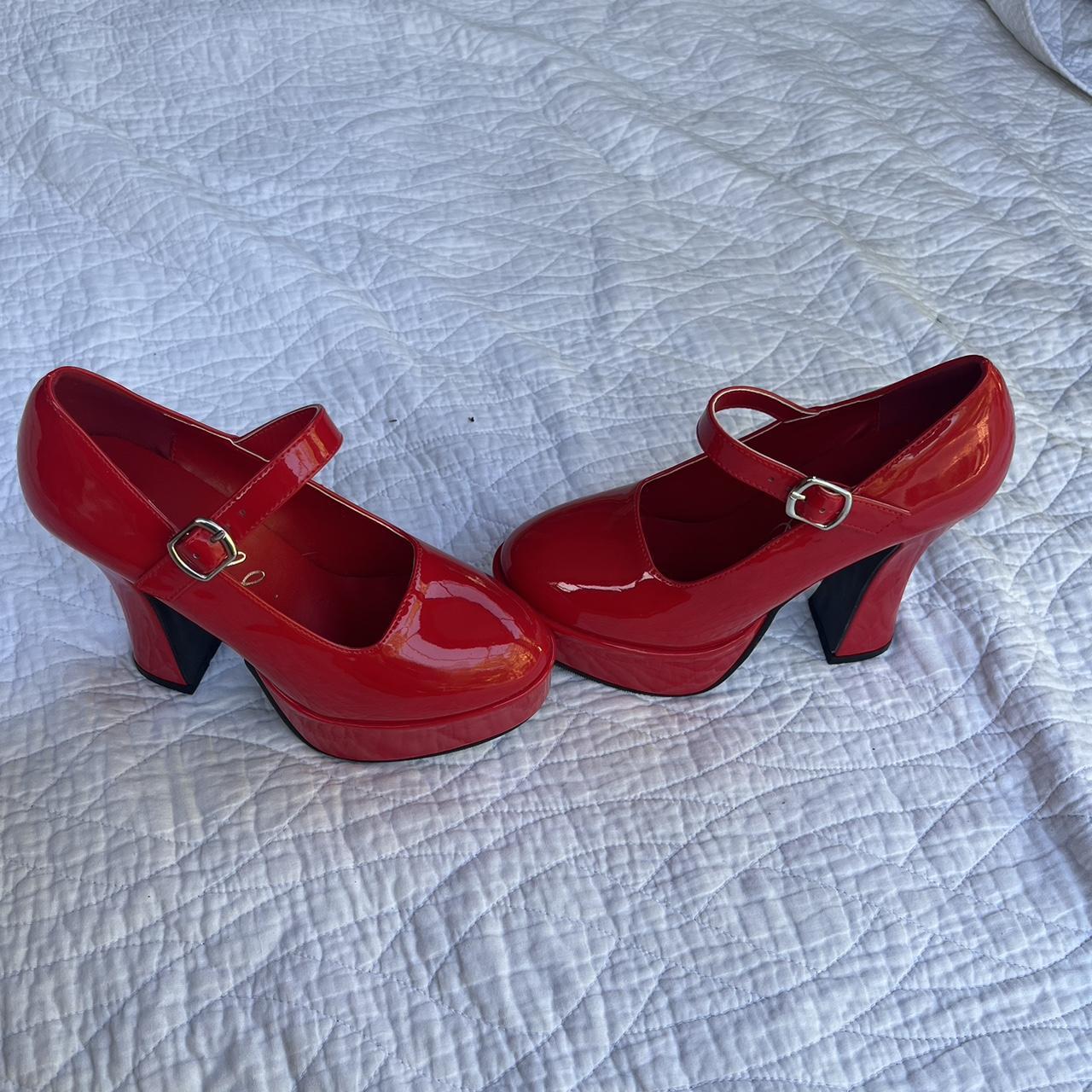 Red Heels Mary Jane Heels Size: 7 #y2k #90s #depop... - Depop
