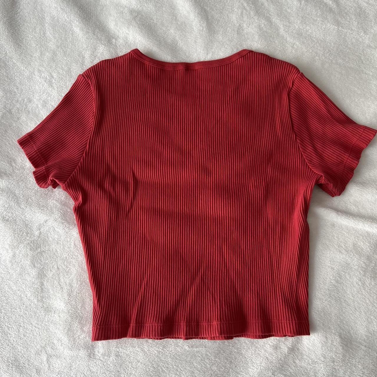Uniqlo Red Crop Top Super cute and flattering... - Depop
