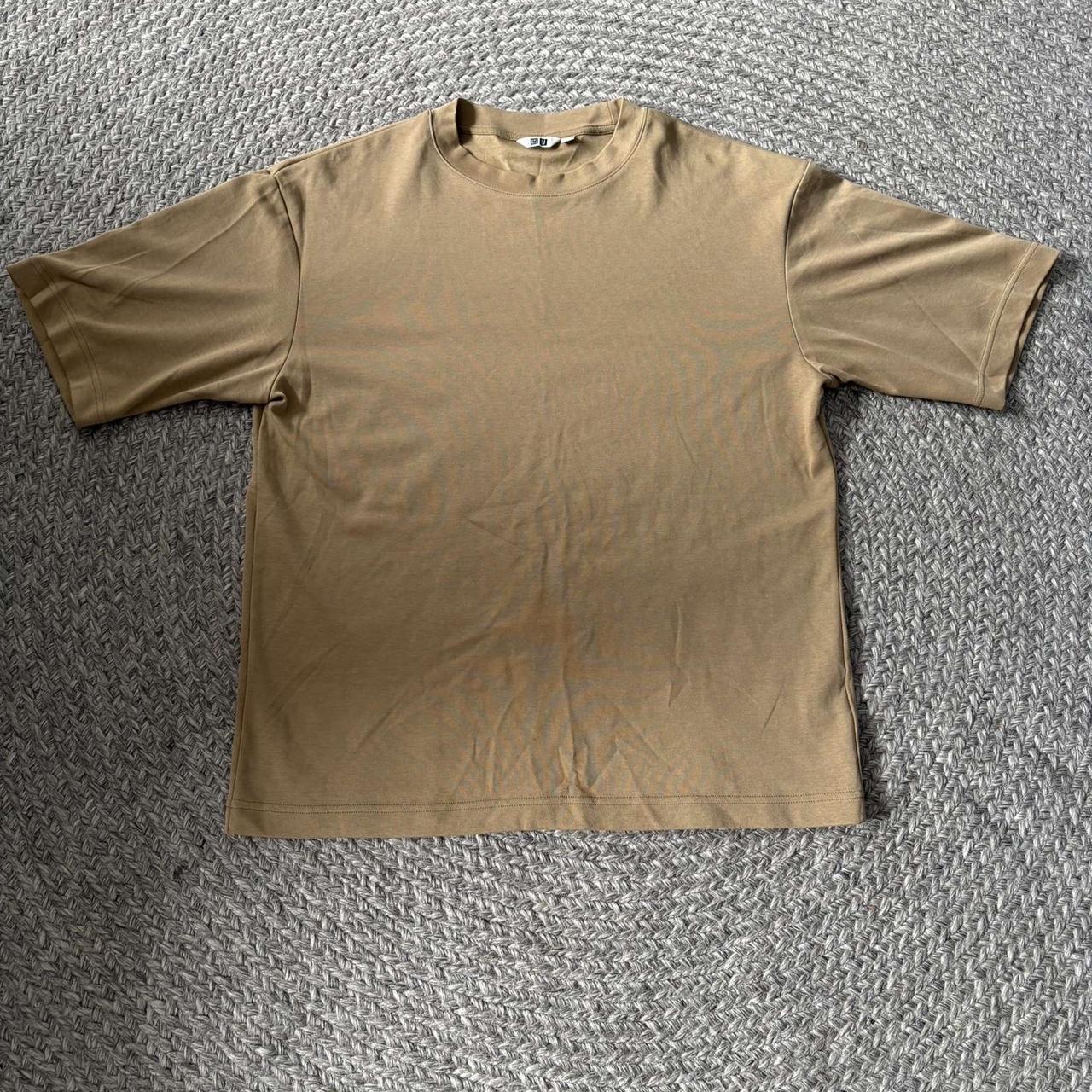 Tan UNIQLO Airism tee for men Size medium Cropped... | Depop