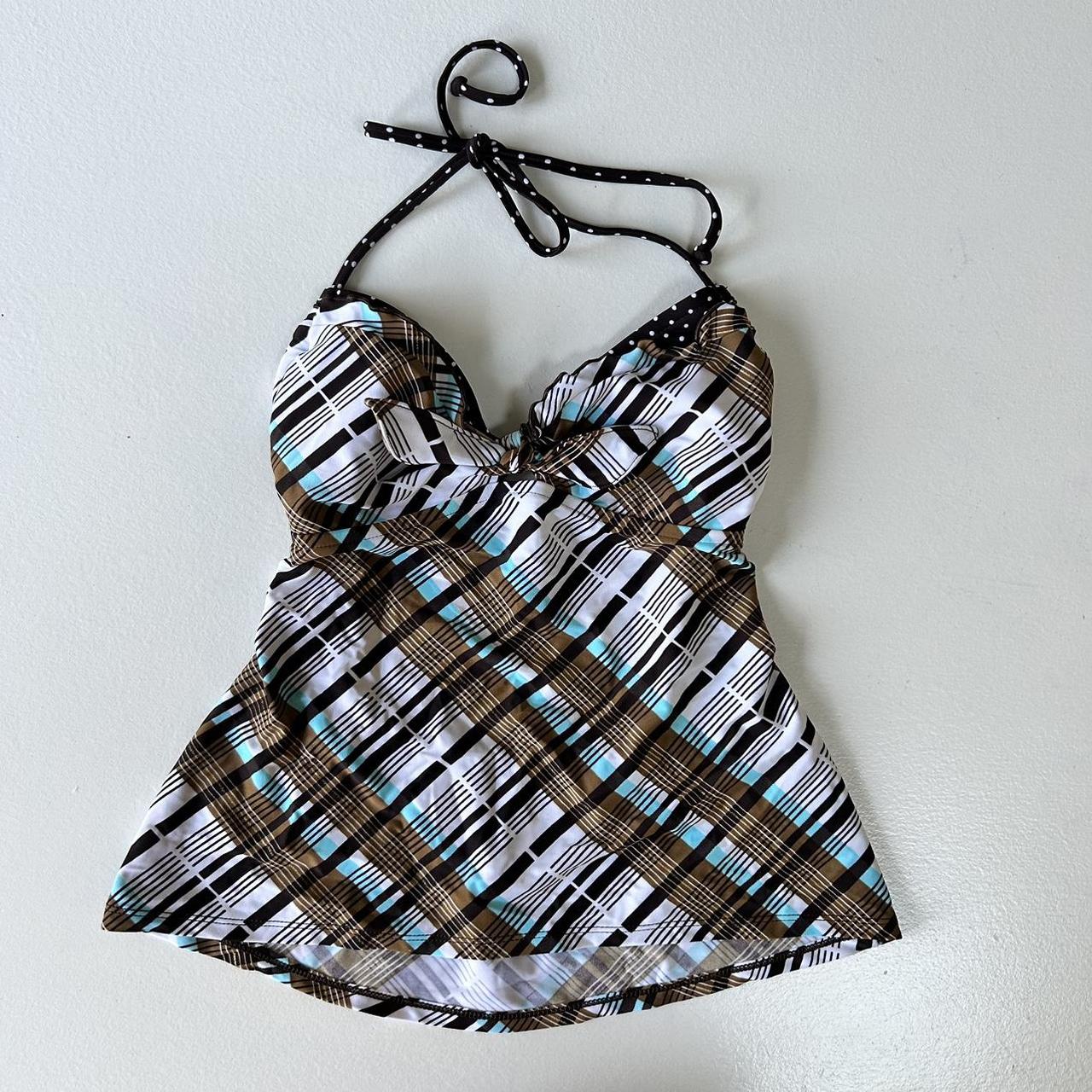 y2k halter tankini top w/ open back SOO CUTEE... - Depop