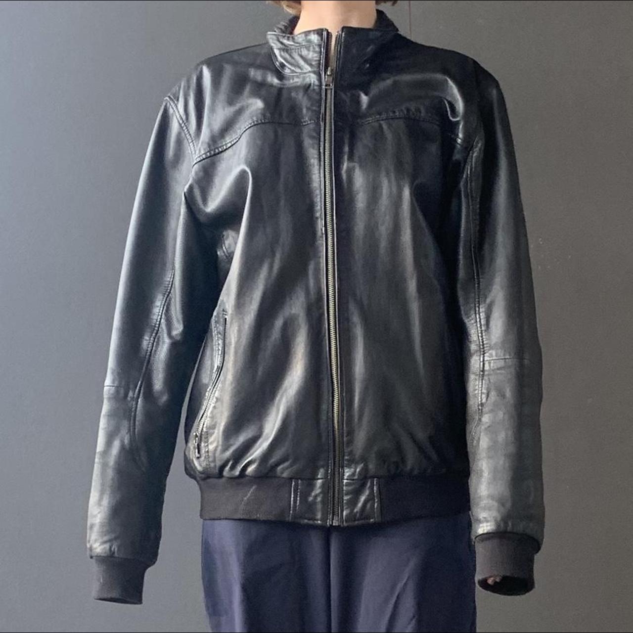 SOLD Black leader jacket, oversized / men size... - Depop