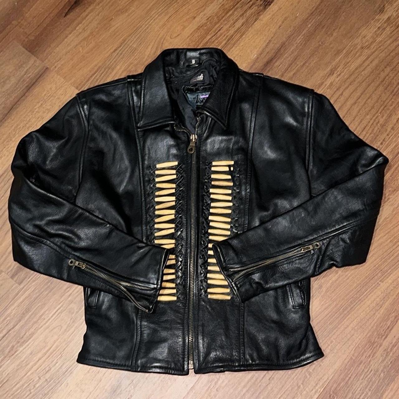 Women’s Ascot Tribal Leather Jacket - Depop