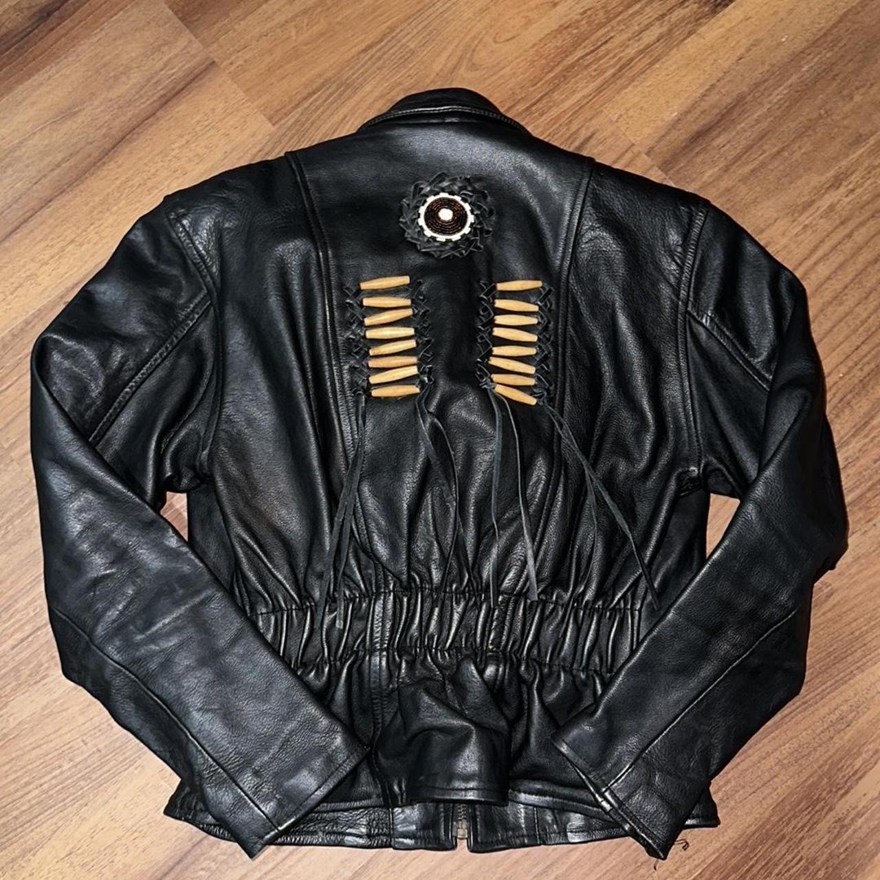 Women’s Ascot Tribal Leather Jacket - Depop