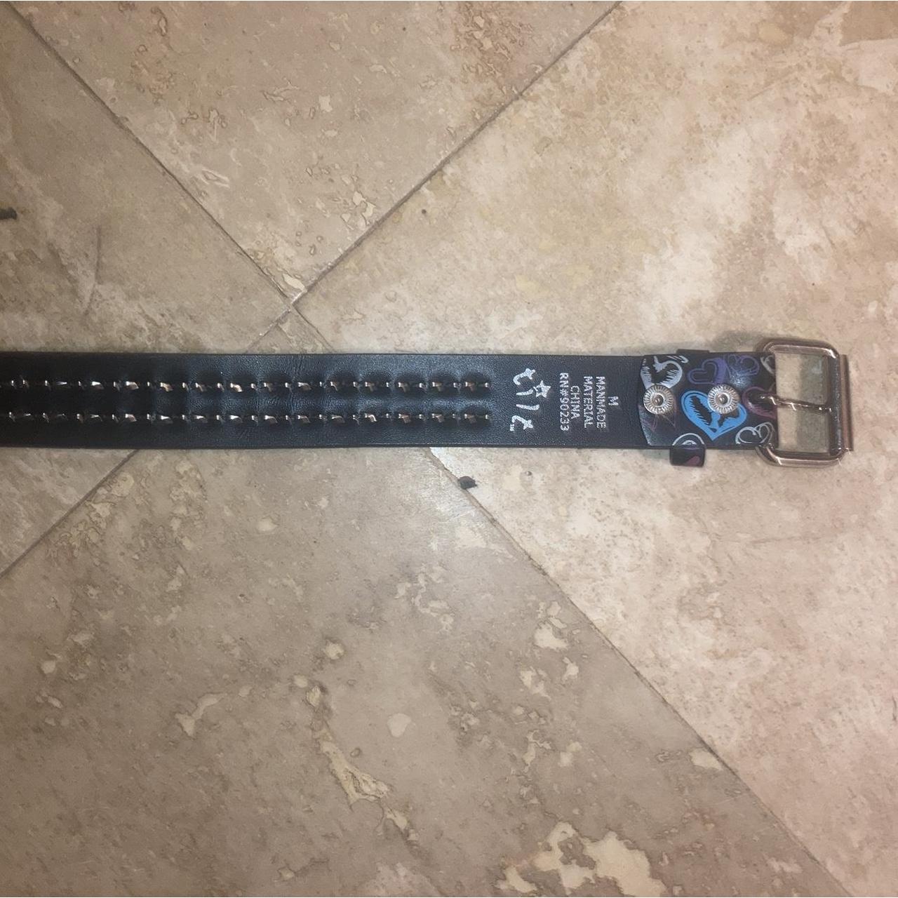 Y2k Emo heart purple and pink studded belt Emo... - Depop