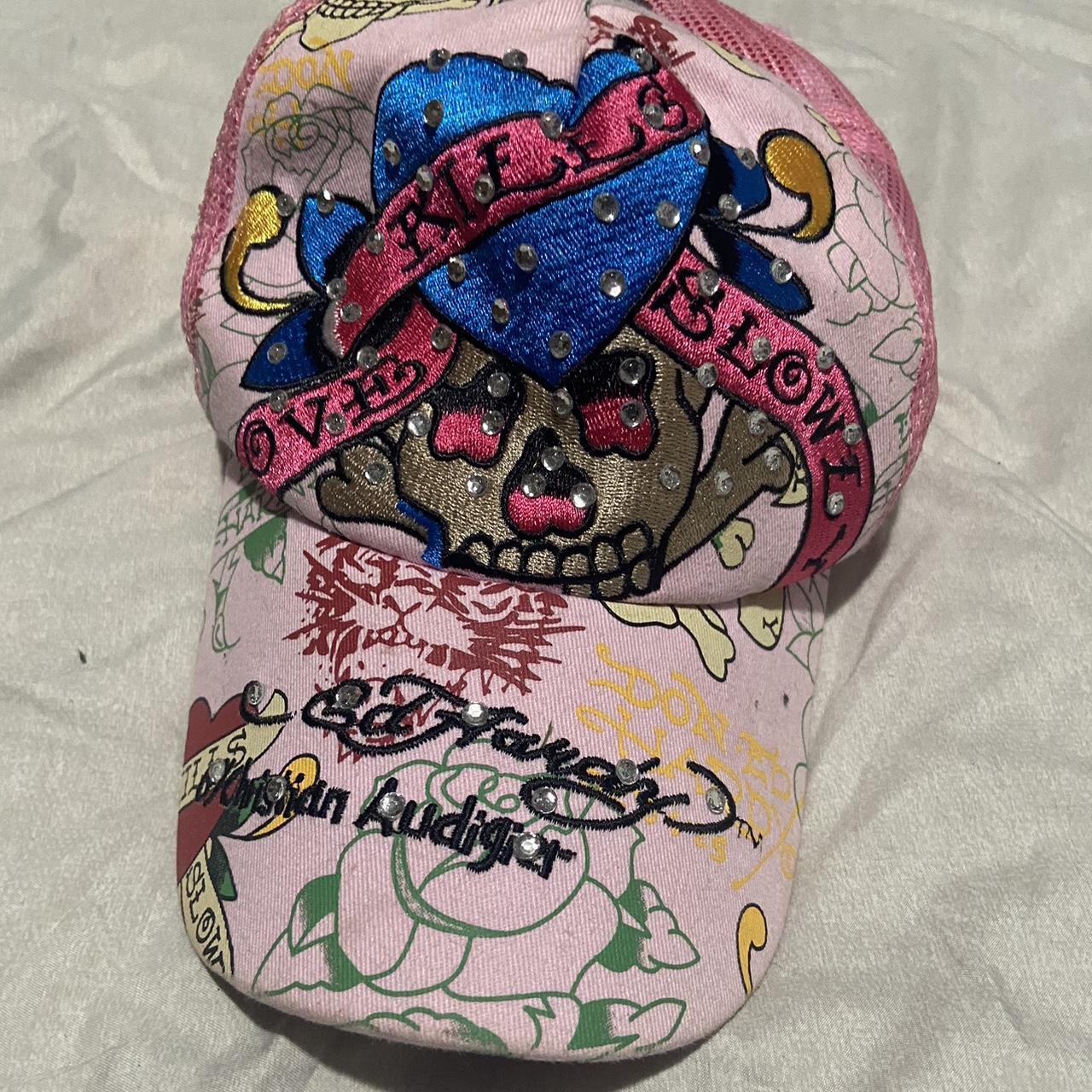 Ed Hardy y2k pink hat #y2k #edhardy #early2000s... - Depop