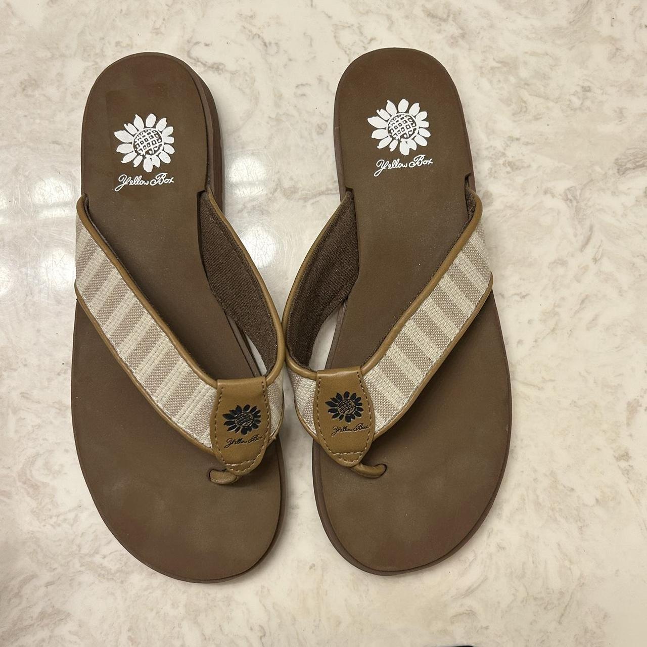 Yellow Box Women's Multi Flipflops | Depop