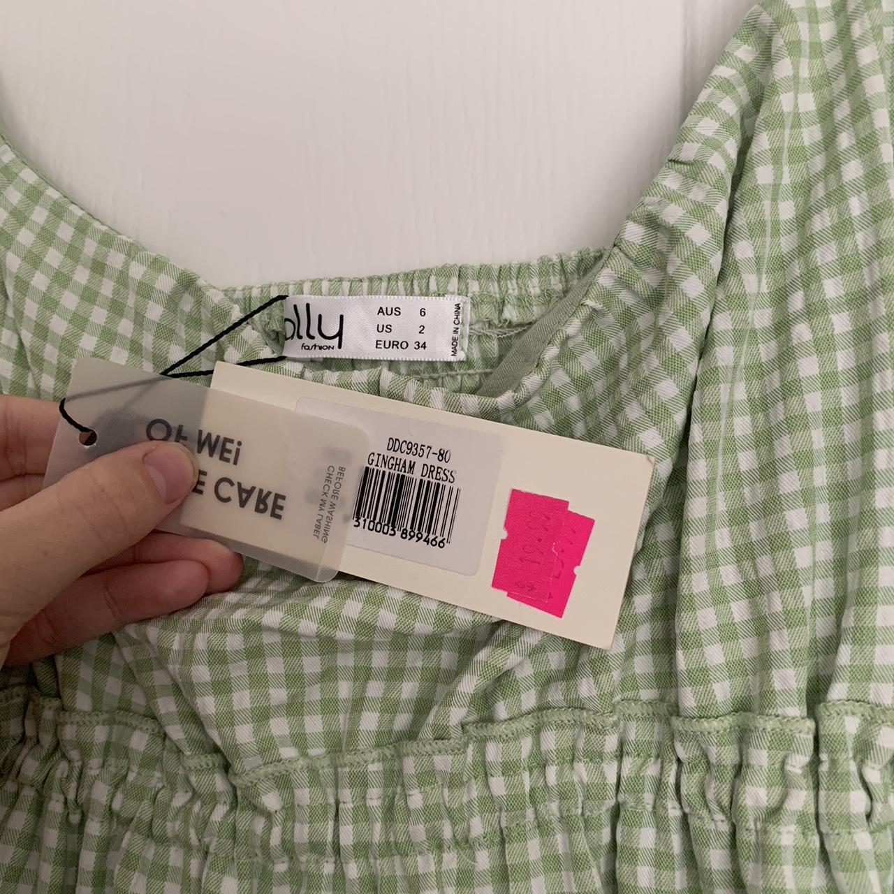 Ally green gingham mini dress Brand new with tags... - Depop