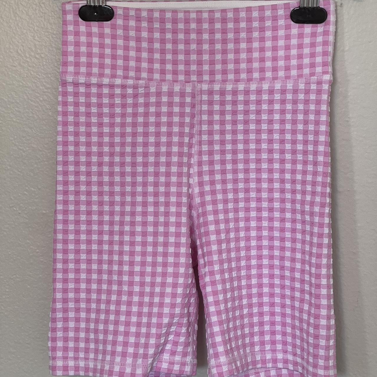 Pink Gangnam pattern bike shorts. Size xsp - Depop