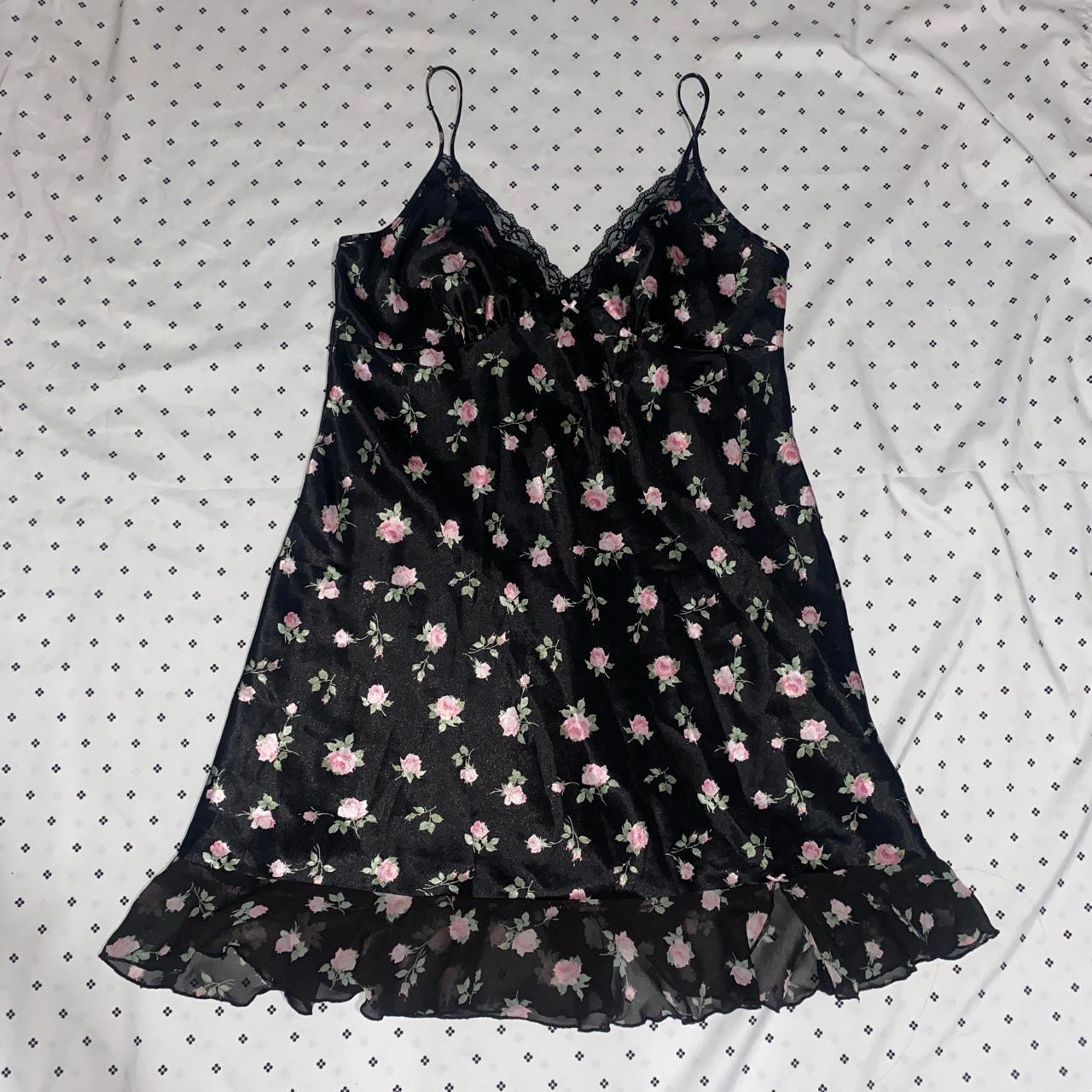 Victoria's Secret Women's Black And Pink Dress | Depop