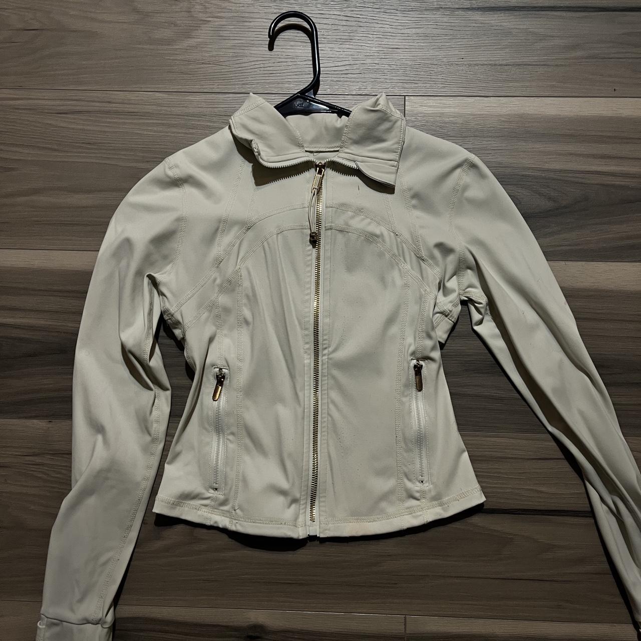 white / gold zipper Lululemon Define Jacket... | Depop