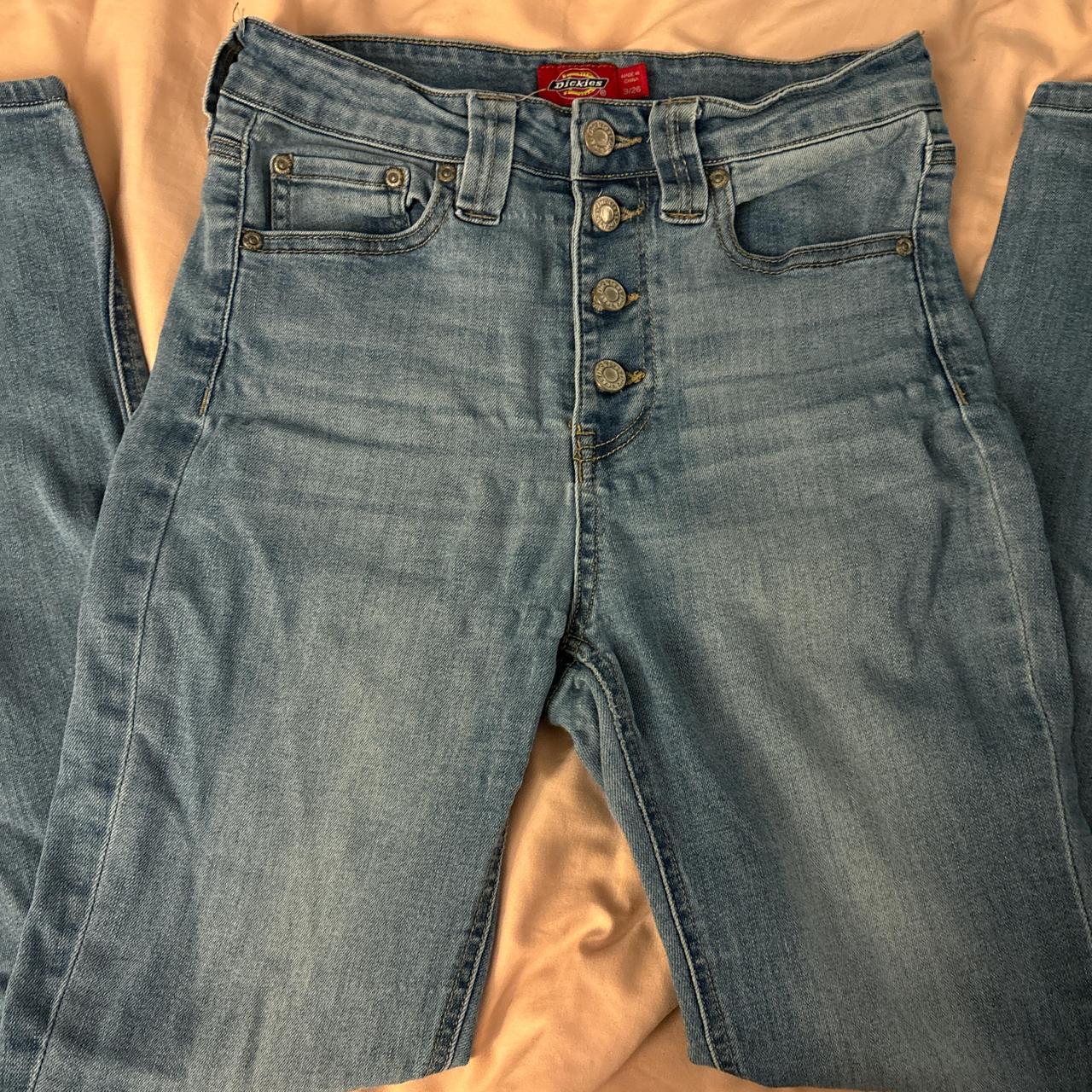 Dickies Skinny Jeans Size 326 Four Button Light Depop