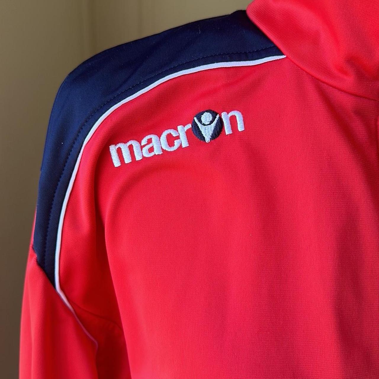 Macron Red Track Jacket American Soccer Club of... - Depop