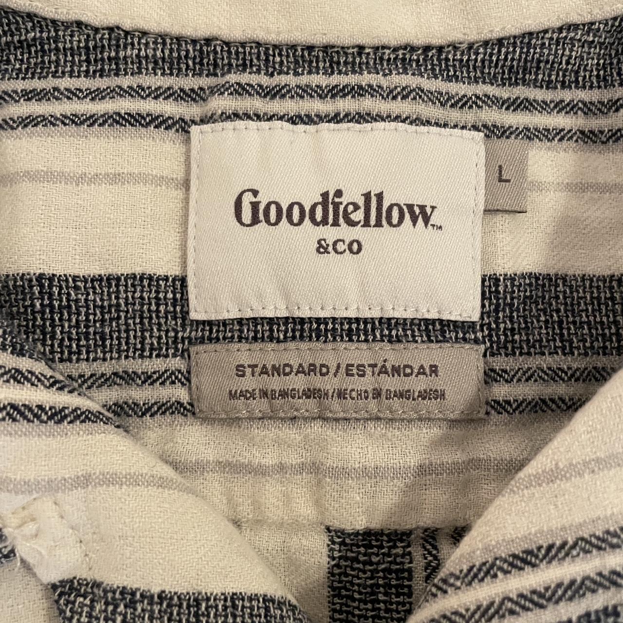 Goodfellow &Co Size Lg Standard Fit Blue & White... - Depop