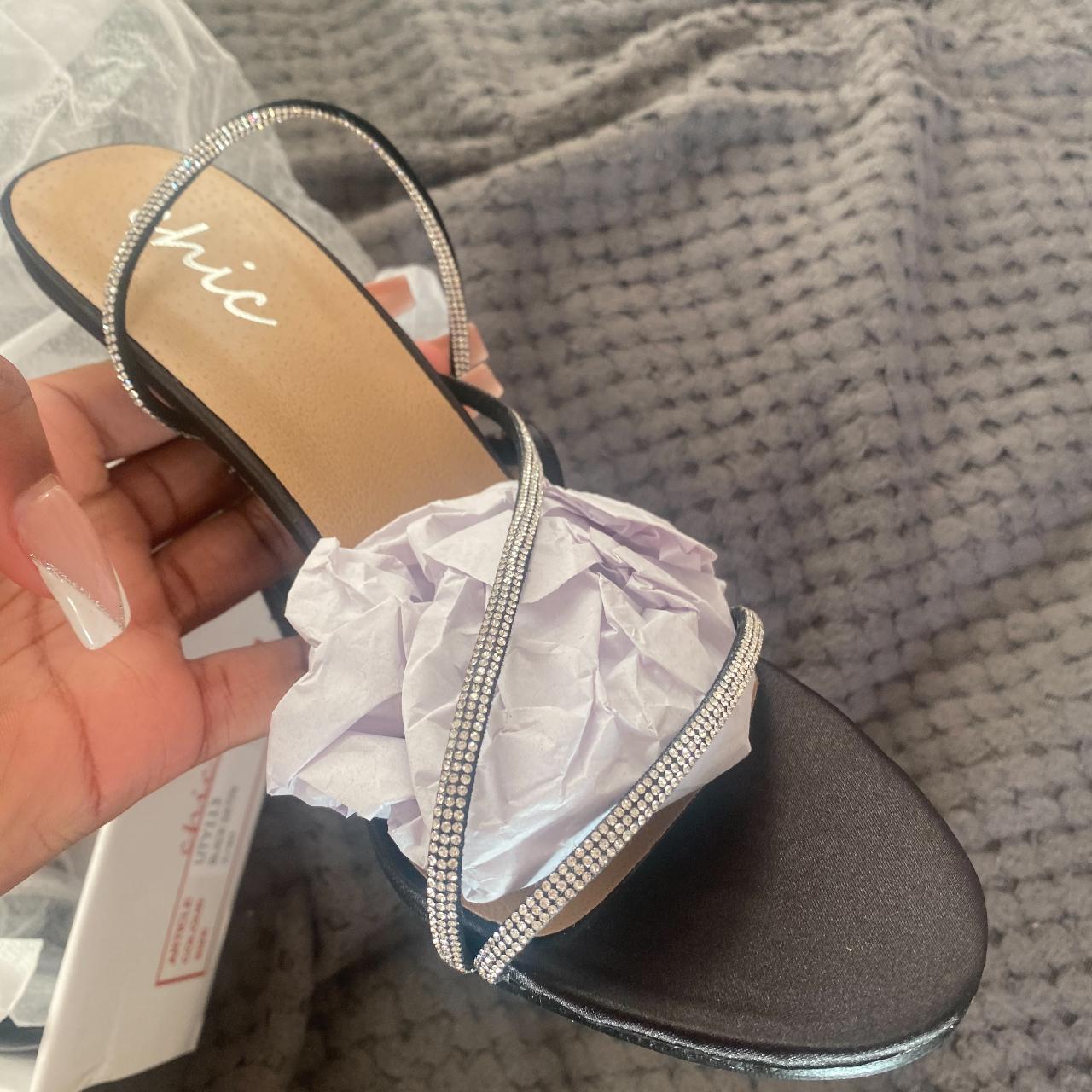 Envy Shoes Black Diamante Heels SIZE 7 Brand new... - Depop