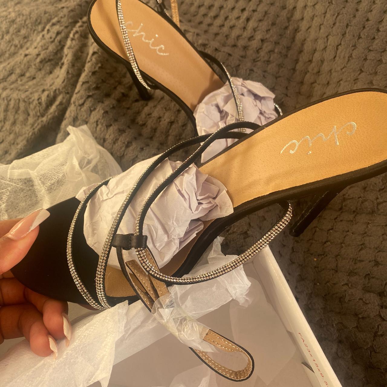 Envy Shoes Black Diamante Heels SIZE 7 Brand new... - Depop