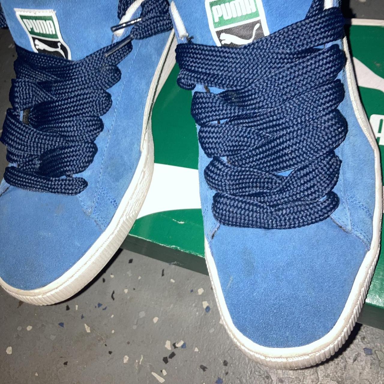 fire blue chunky suede pumas 💙😮‍💨😮‍💨 -chunky very nice... - Depop