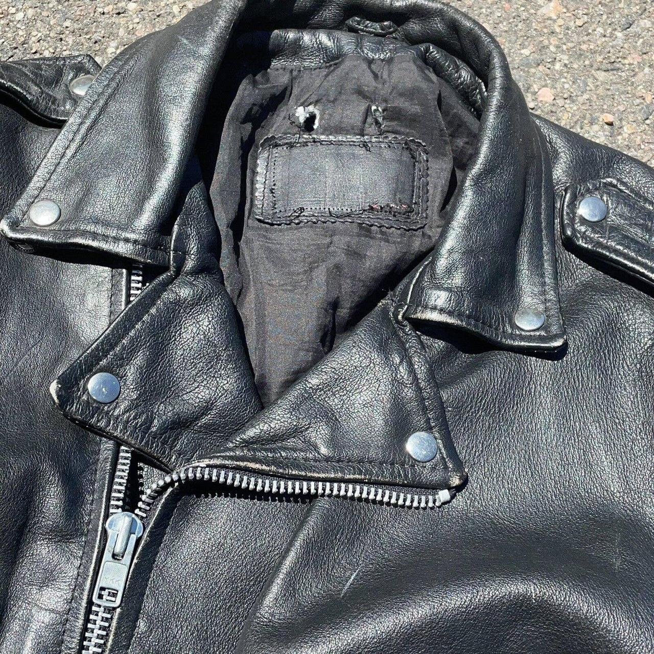 Custom Chrome Hearts Leather Jacket Black Men’s... | Depop