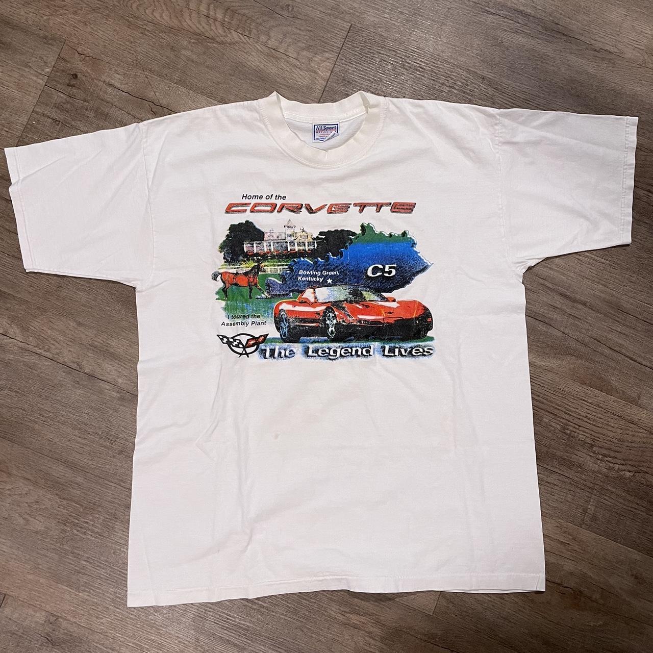 Vintage 90s Corvette Racing T Shirt Tagged size xl... - Depop