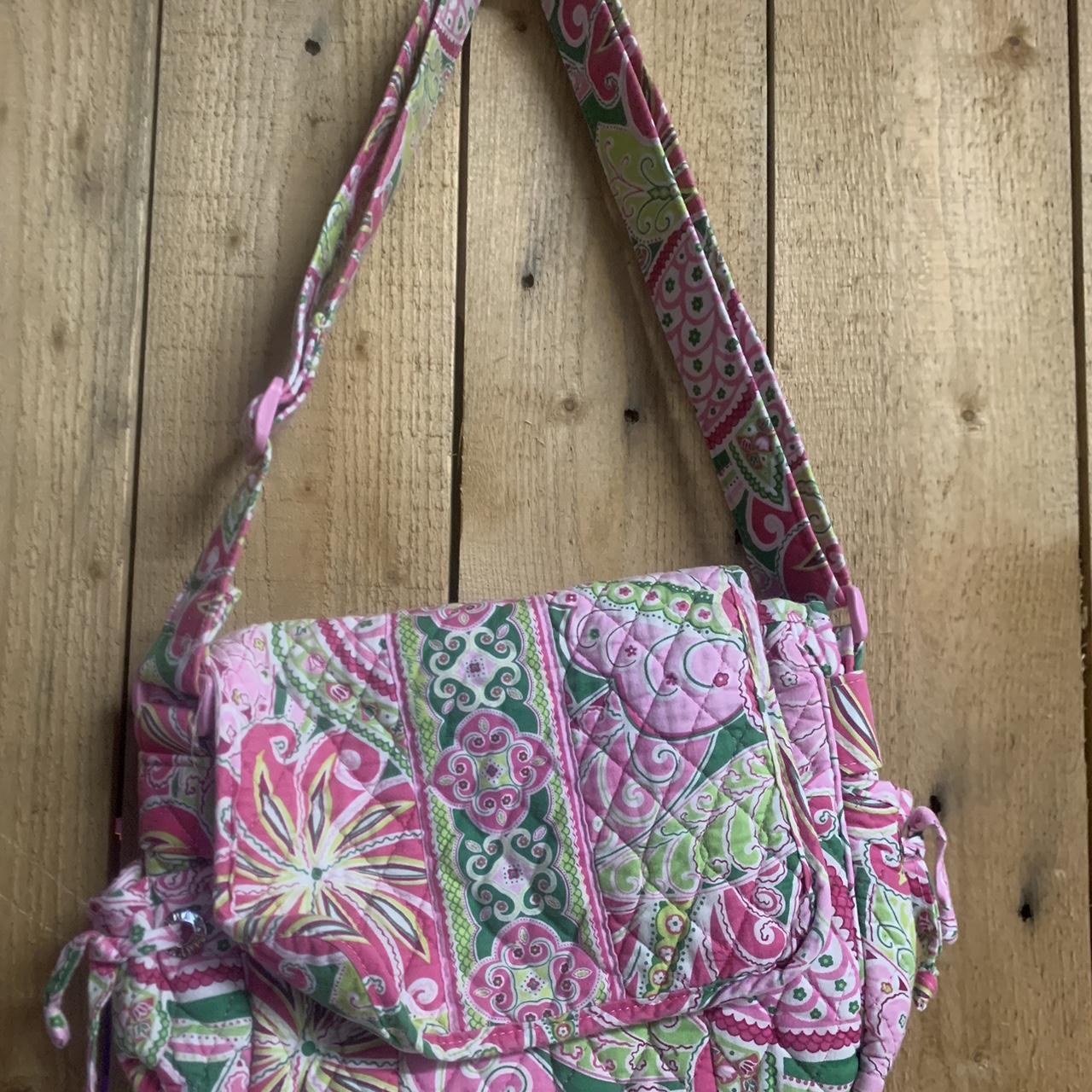 Pink Floral Vera Bradley Shoulder Bag Purse INV 30 - Depop