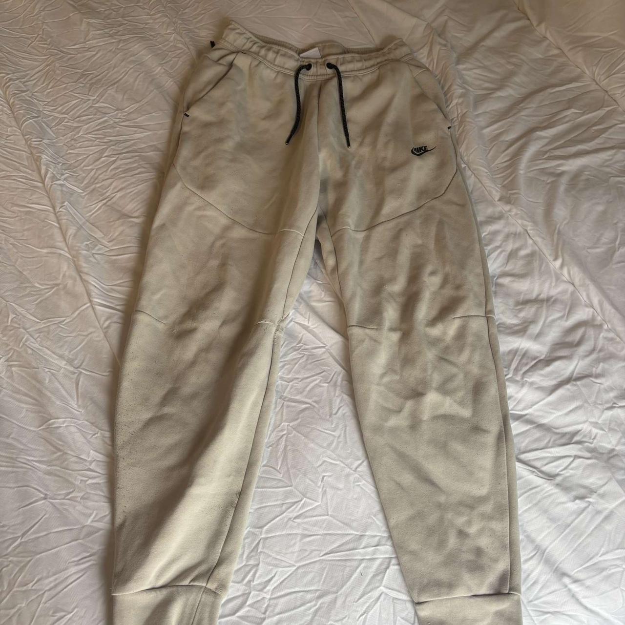Cream Nike tech fleece joggers #nike #joggers - Depop