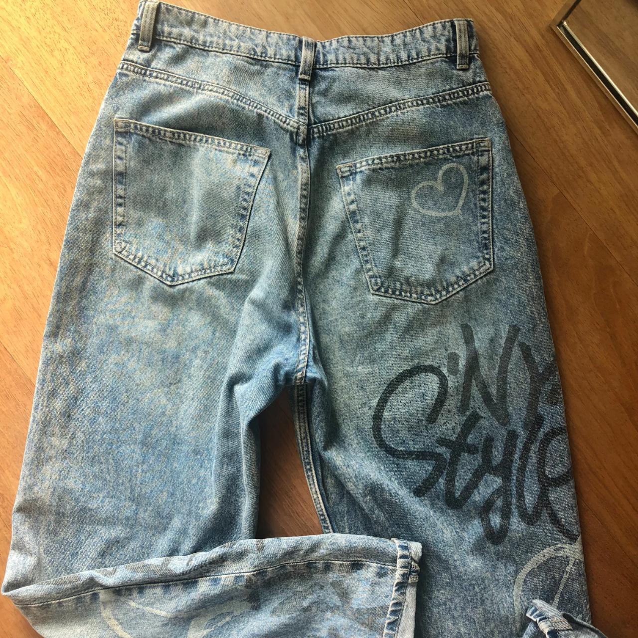 divided grafitti jeans very baggy and comfy! size... - Depop