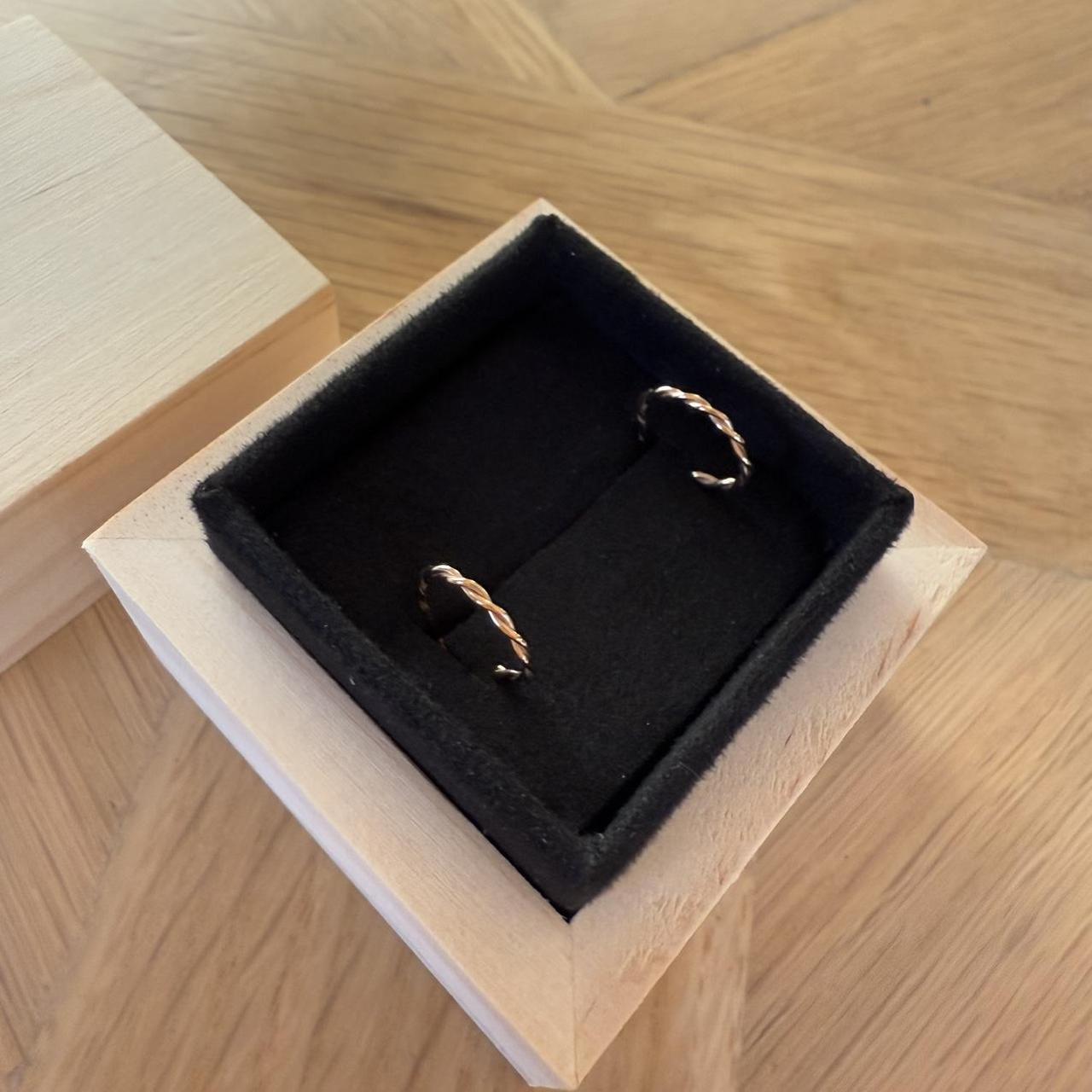 Sarah & Sebastian yellow gold twine hoops Lightly... | Depop