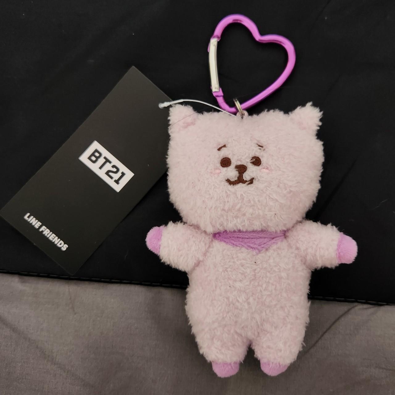 BT21 BTS RJ Purple Plush Keychain Heart New with... - Depop