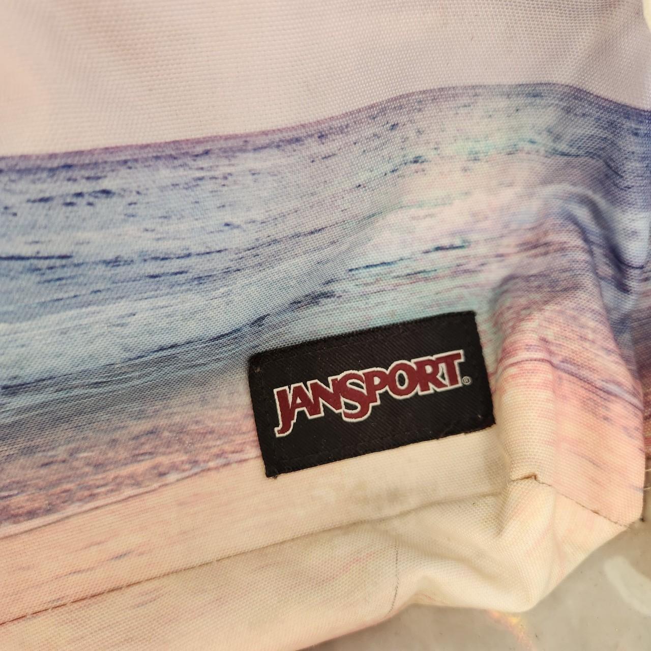 Jansport Beach Sunset Holographic Backpack Used but... - Depop