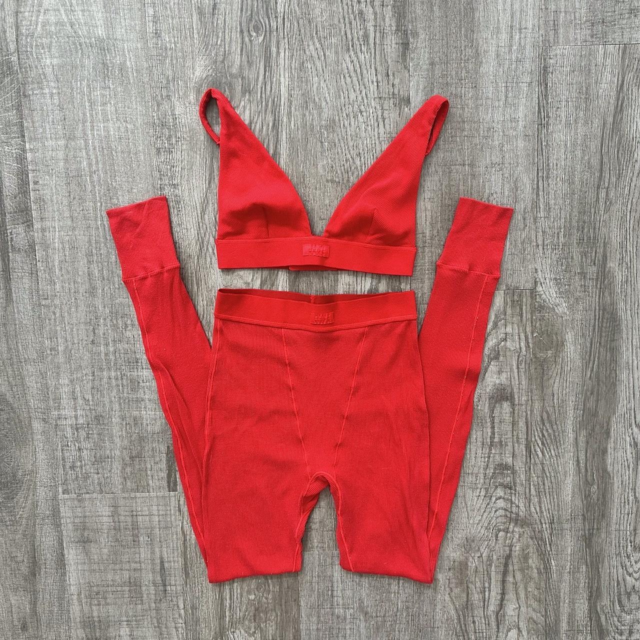 ️ SKIMS Ruby Set ️ Cotton Rib Leggings + Cotton Rib... - Depop