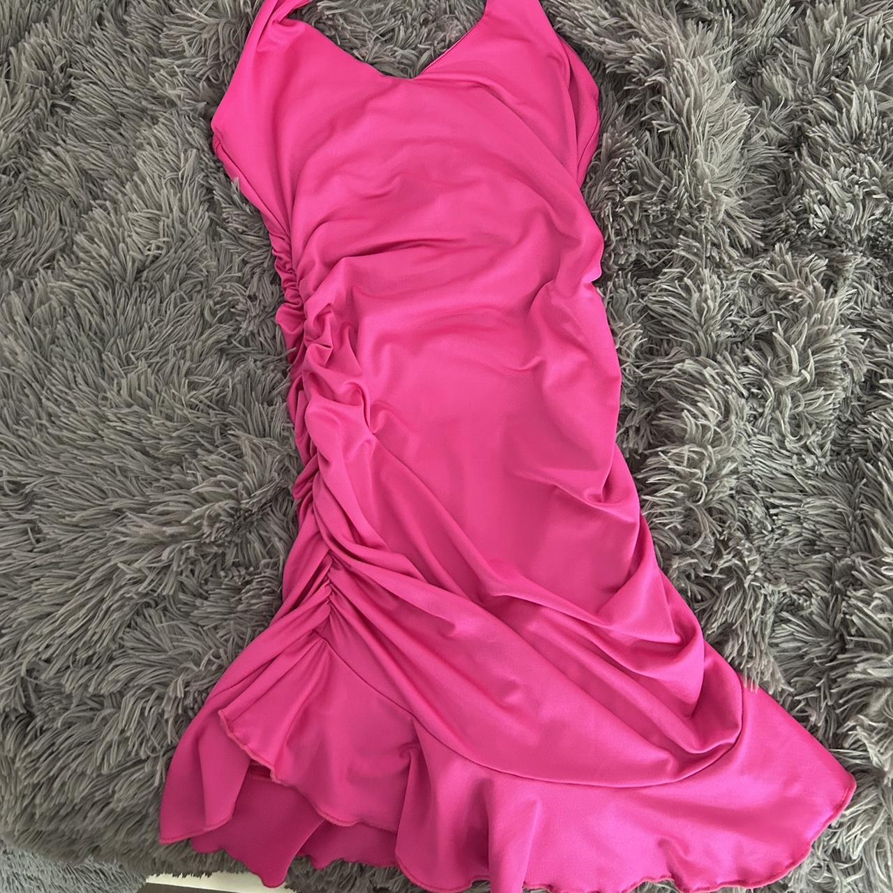 Pink Halter Dress💖 Worn Once For A Barbie Themed Depop
