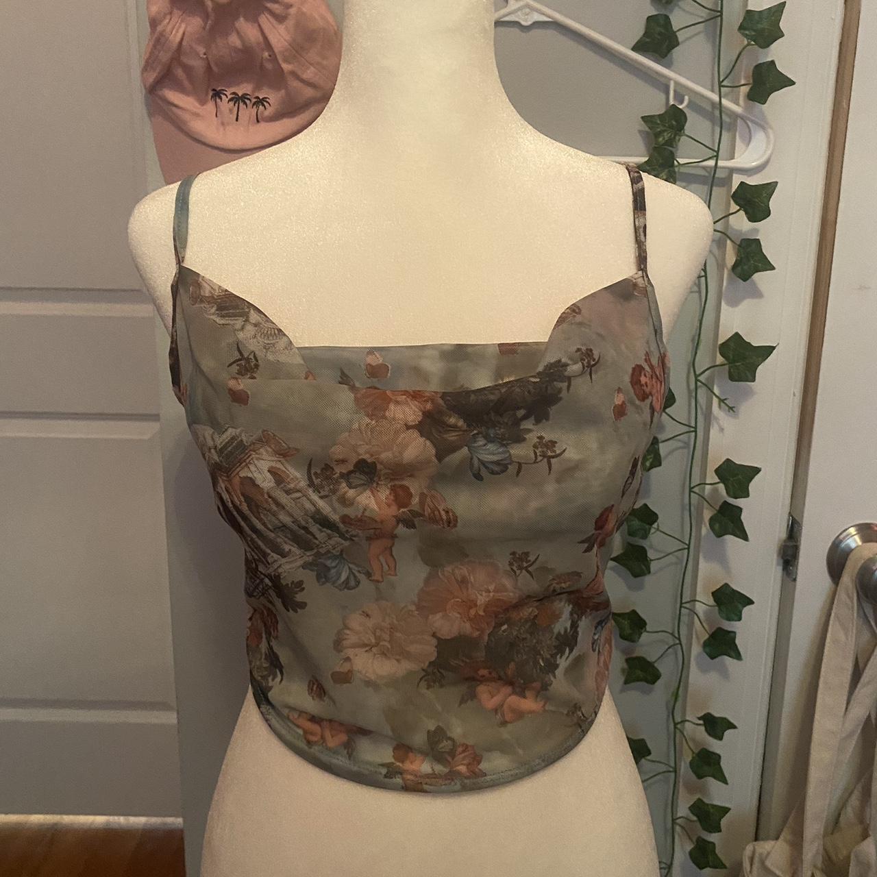 cute angel mesh crop top. Never worn!! #boho... - Depop