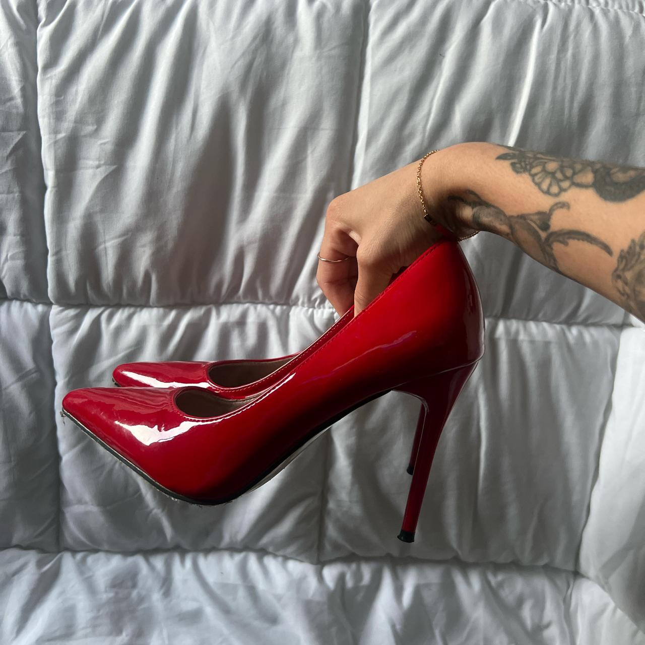 Red patent leather high heels in a size 6 From SHEIN | Depop