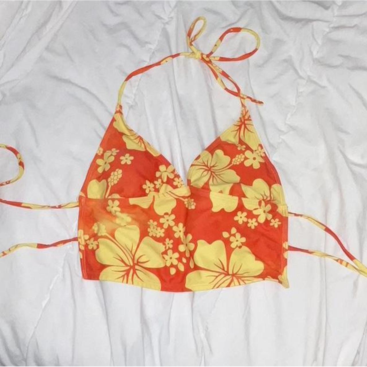 Women's Orange and Yellow Bikini-and-tankini-tops | Depop