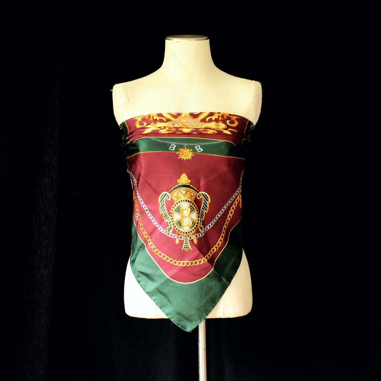 Large Square Silk Scarf - BOGNER Logo Chain Print... - Depop