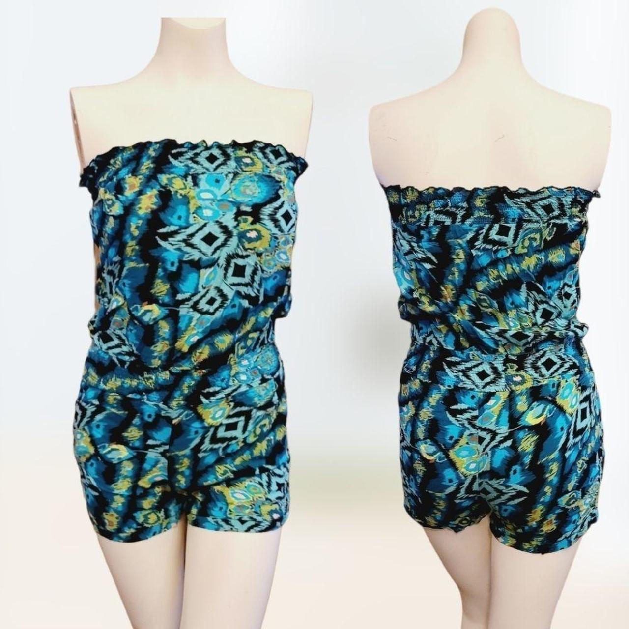 Body Central Art Deco design in blues and... - Depop